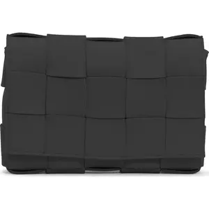 Bottega Veneta Intrecciato Leather Crossbody Bag - Black/ Silver