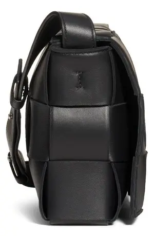 Bottega Veneta Intrecciato Leather Crossbody Bag - Nero