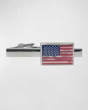 LINK UP Mother-of-pearl American Flag Tie Bar - Multi