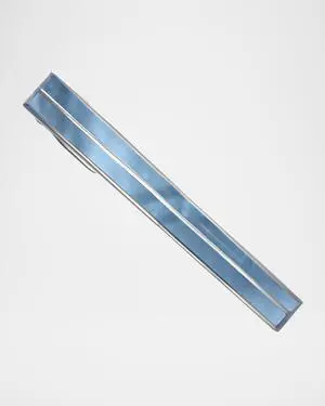 LINK UP Apos;s Mother-of-pearl Stripe Tie Bar - Blue