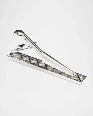 LINK UP Apos;s Linkup Laser Cut Tie Bar - Silver