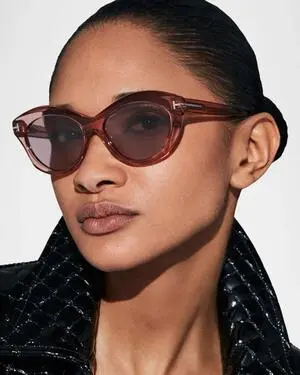 TOM FORD Toni Oval Sunglasses - Pnko/violmr