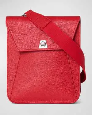 Akris Anouk Small Leather Messenger Bag - Scarlet