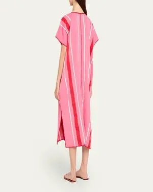 PIPPA HOLT Two-panel Striped Midi Kaftan With Laced Detailing