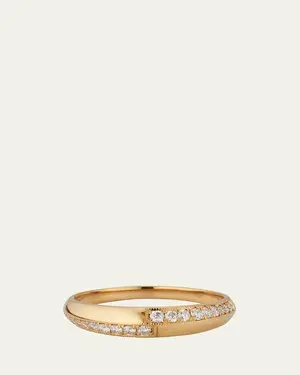 Lizzie Mandler Petite Crescent Diamond Ring - Gold