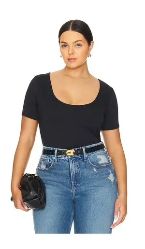 Good American Scuba Scoop Crop Tee