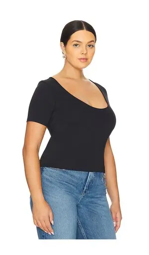 Good American Scuba Scoop Crop Tee