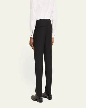 Versace Wool-mohair Tuxedo Pants