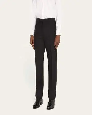 Versace Wool-mohair Tuxedo Pants