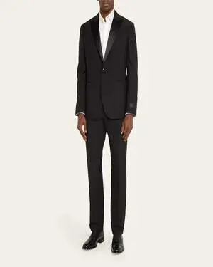 Versace Wool-mohair Tuxedo Pants