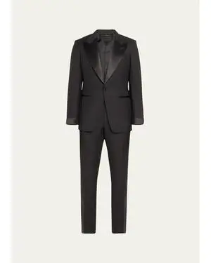 TOM FORD Shelton Twill Peak Tuxedo - Black