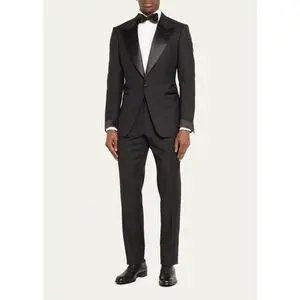 TOM FORD Shelton Twill Peak Tuxedo - Black