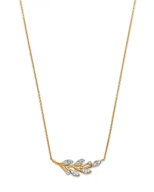 Bloomingdale'S Diamond Leaf Pendant Necklace - Gold