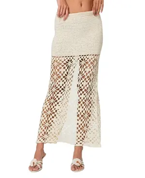 EDIKTED Ida Crochet Maxi Skirt - Cream