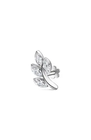 MARIA TASH Diamond Vine Single Threaded Stud Earring - White Gold