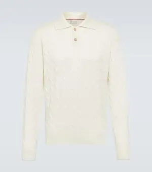 Brunello Cucinelli Cable-knit Cashmere Polo Sweater