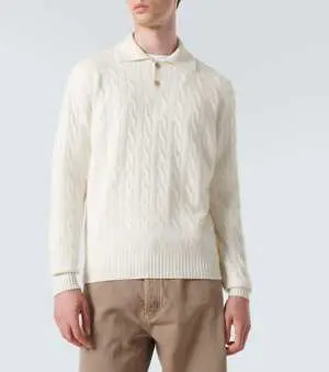 Brunello Cucinelli Cable-knit Cashmere Polo Sweater