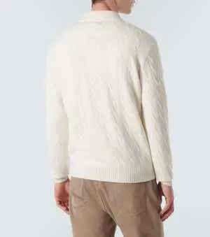 Brunello Cucinelli Cable-knit Cashmere Polo Sweater