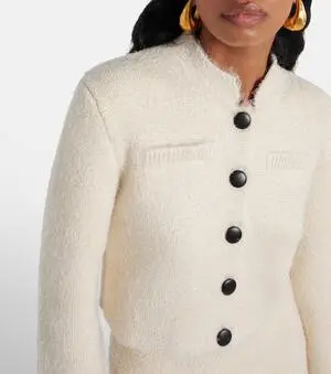 Khaite Ello Cropped Silk Cashmere Jacket - Neutrals