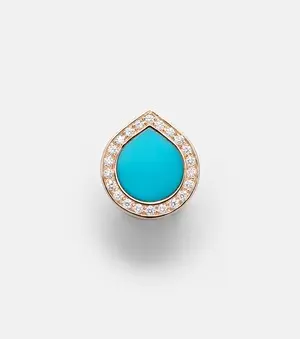 REPOSSI Antifer 18kt Rose Single Earring With Turquoise And Diamonds - Gold