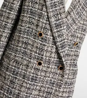Alessandra Rich Wool Lamé Tweed Blazer - Multicoloured