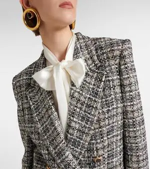 Alessandra Rich Wool Lamé Tweed Blazer - Multicoloured