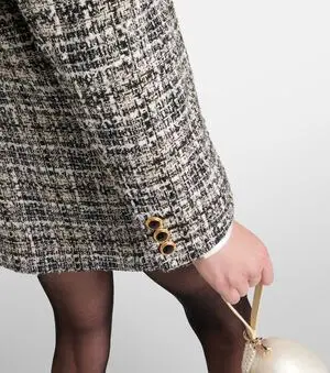 Alessandra Rich Wool Lamé Tweed Blazer - Multicoloured