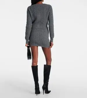 Alessandra Rich Cable-knit Wool Cardigan