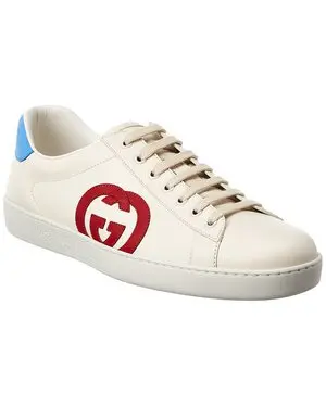 Gucci Gucci Ace Interlocking G Leather Sneaker - White
