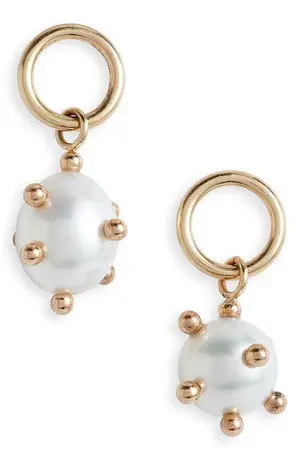 POPPY FINCH Bubble Mismatched Cultured Pearl Drop Earrings - Gold