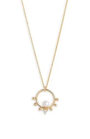 POPPY FINCH Cultured Pearl Pendant Necklace - Gold