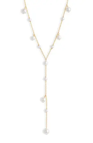 POPPY FINCH Cultured Pearl Y-necklace - Gold