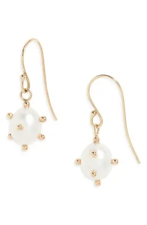 POPPY FINCH Bubble Cultured Pearl Drop Earrings - Gold