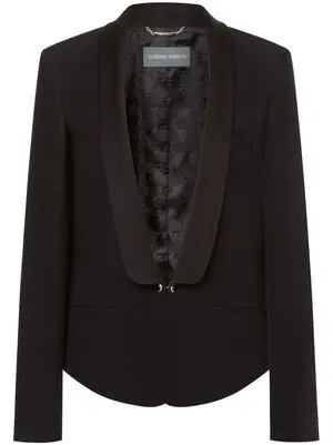 Alberta Ferretti Enver Satin Tuxedo Jacket - Black