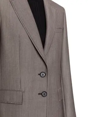 Alberta Ferretti Single-breasted Virgin Wool Blazer