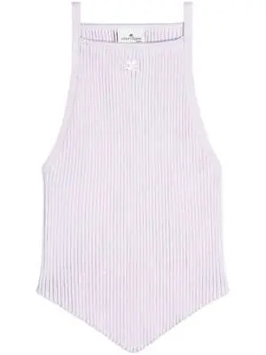 COURREGES Pointy Rib-knit Tank Top - Purple