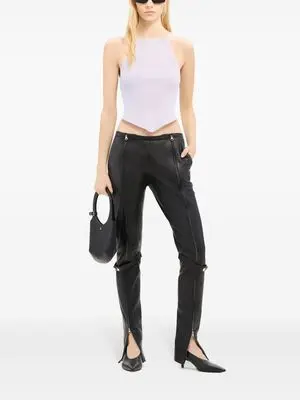 COURREGES Pointy Rib-knit Tank Top - Purple