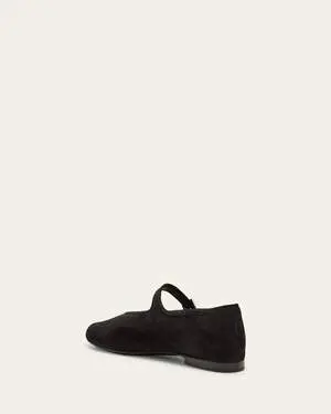 THE ROW Boheme Suede Ballerina Flats - Black