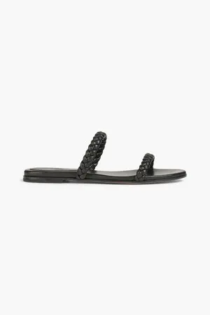 GIANVITO ROSSI Marley 05 Braided Leather Slides - Black