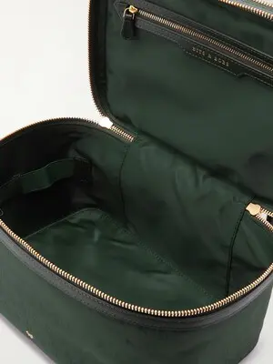ANYA HINDMARCH Leather-trimmed Nylon-jacquard Cosmetics Case - Green