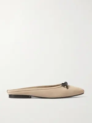 Brunello Cucinelli Bow-embellished Slippers - Neutrals