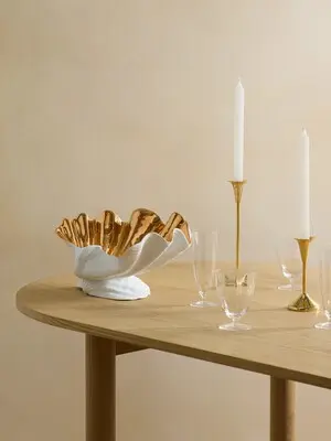 L'Objet Neptune Extra Large Gold-plated Porcelain Bowl