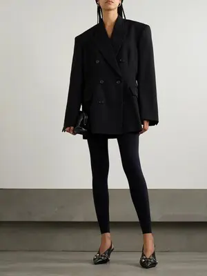 Balenciaga Logo-printed Stretch-jersey Leggings - Black