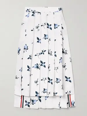 THOM BROWNE Thom Browne Asymmetric Pleated Midi Skirt