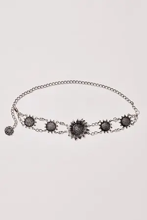 Free People Free People Sunflower Fields Chain Belt Silver Lining