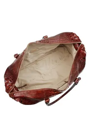 Brahmin Duxbury Croc Embossed Leather Duffle Bag
