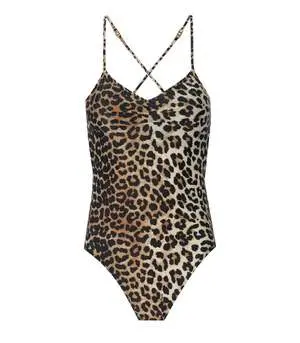 GANNI Leopard Print Swimsuit