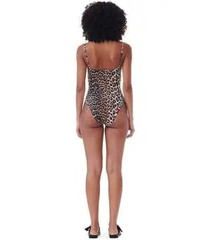GANNI Leopard Print Swimsuit