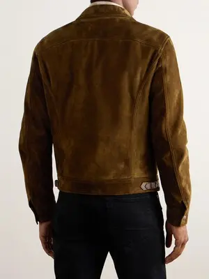 TOM FORD Leather-trimmed Suede Bomber Jacket