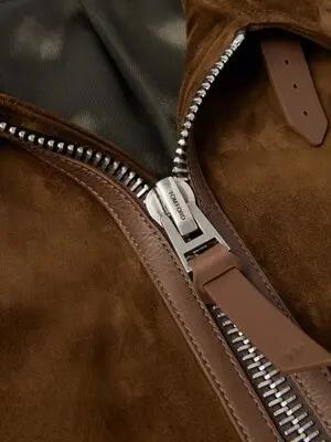 TOM FORD Leather-trimmed Suede Bomber Jacket